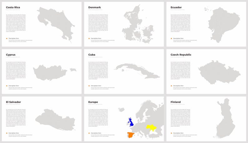 Custom Editable Map Powerpoint Template, World Map Powerpoint Fully ...