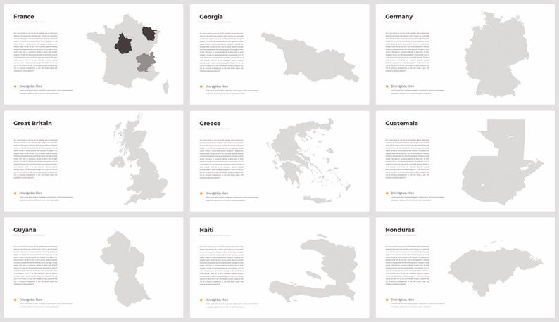 Custom Editable Map Powerpoint Template, World Map Powerpoint Fully ...