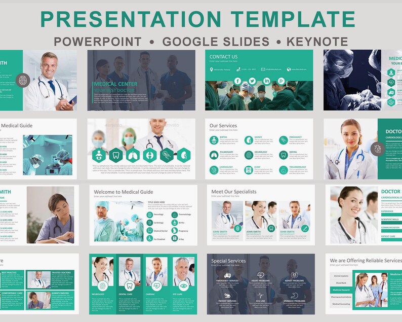 Custom Medical Powerpoint Template, Nursing Presentation Template ...