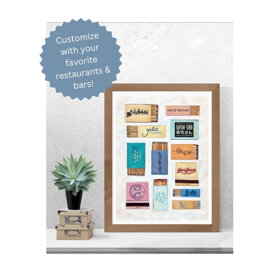Chicago Restaurant Matchbox Art Print: Vintage-inspired Design ...