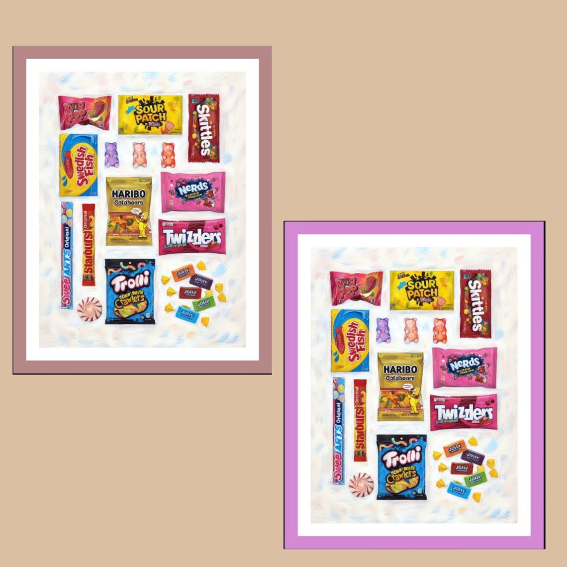 Candy Art Print: Sweets Illustration, Kitchen & Kids Room Decor - Etsy