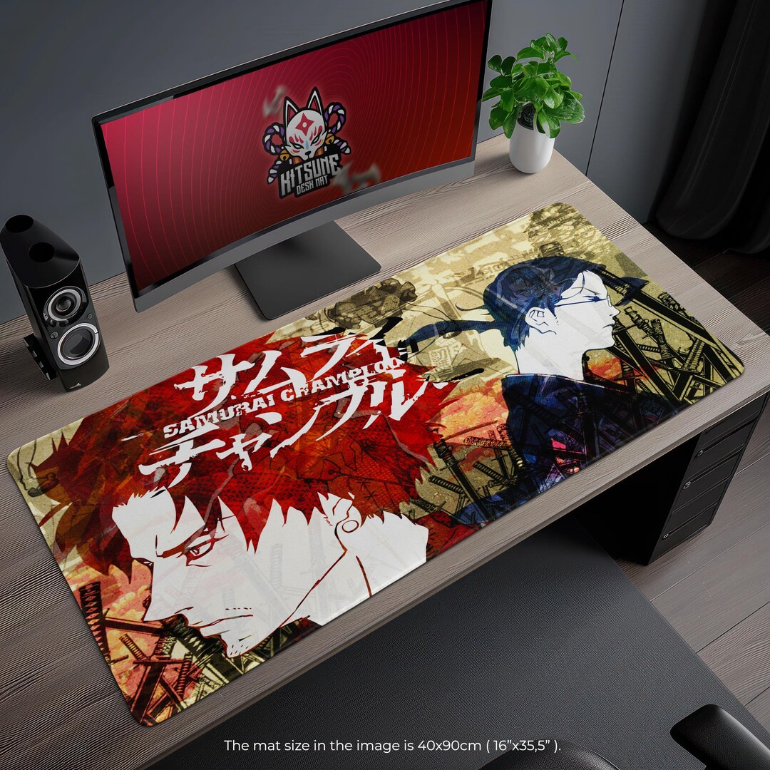 Samurai Champloo Mouse Pad Mugen and Jin Anime Desk Mat, Japanese Art ...