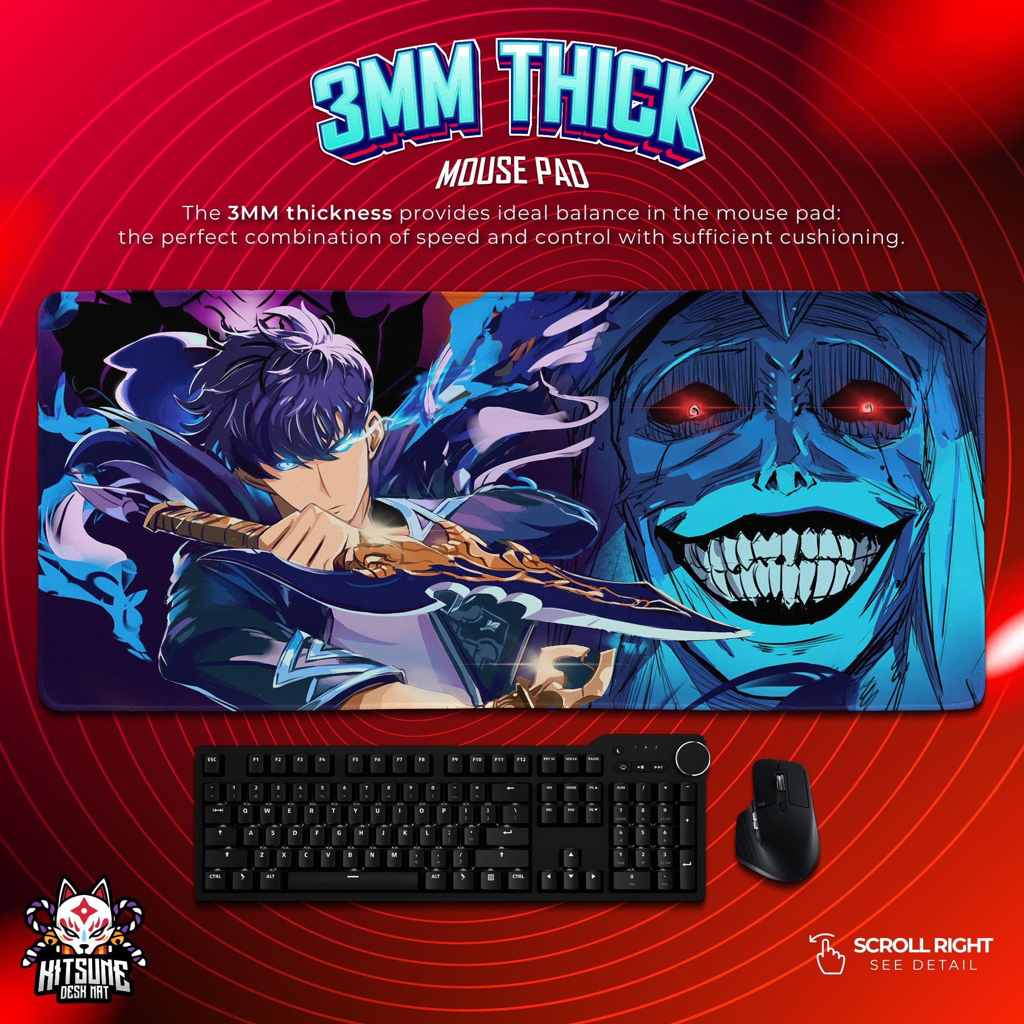 Solo Leveling Sung Jin-woo Desk Mat - Anime Gaming Mouse Pad, Shadow ...