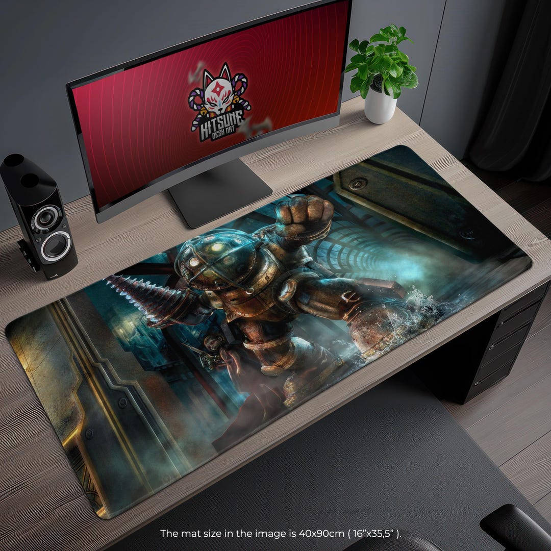 Bioshock Big Daddy Gaming Mouse Pad Rapture Underwater City Desk Mat ...