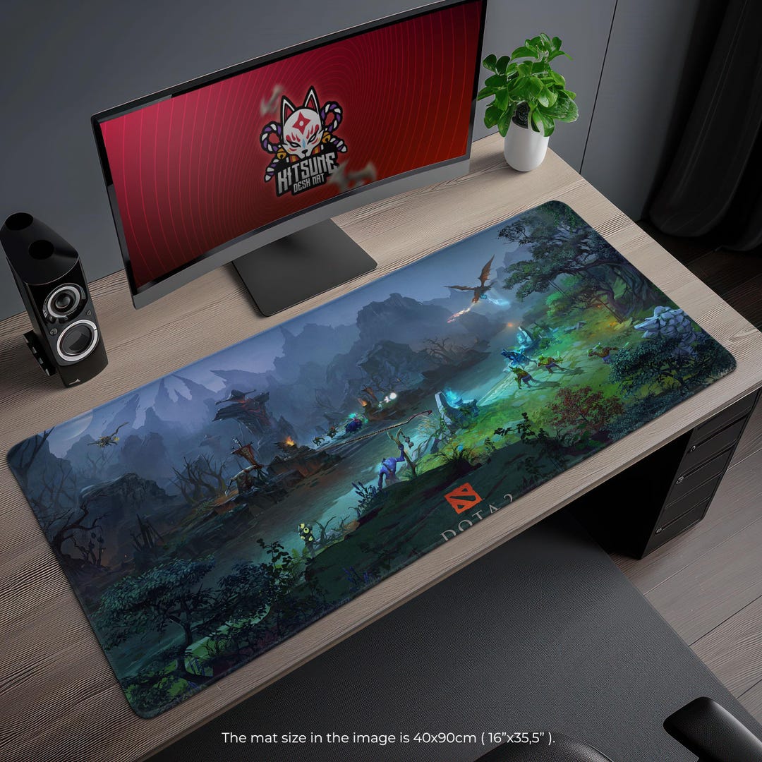 Dota 2 Radiant Vs Dire Battle Desk Mat Gaming Mouse Pad, MOBA Map Art ...