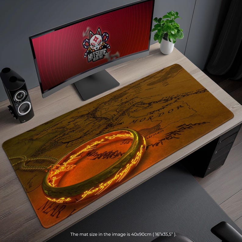 Lord of the Rings Middle-earth Map Mouse Pad One Ring Gaming Desk Mat ...