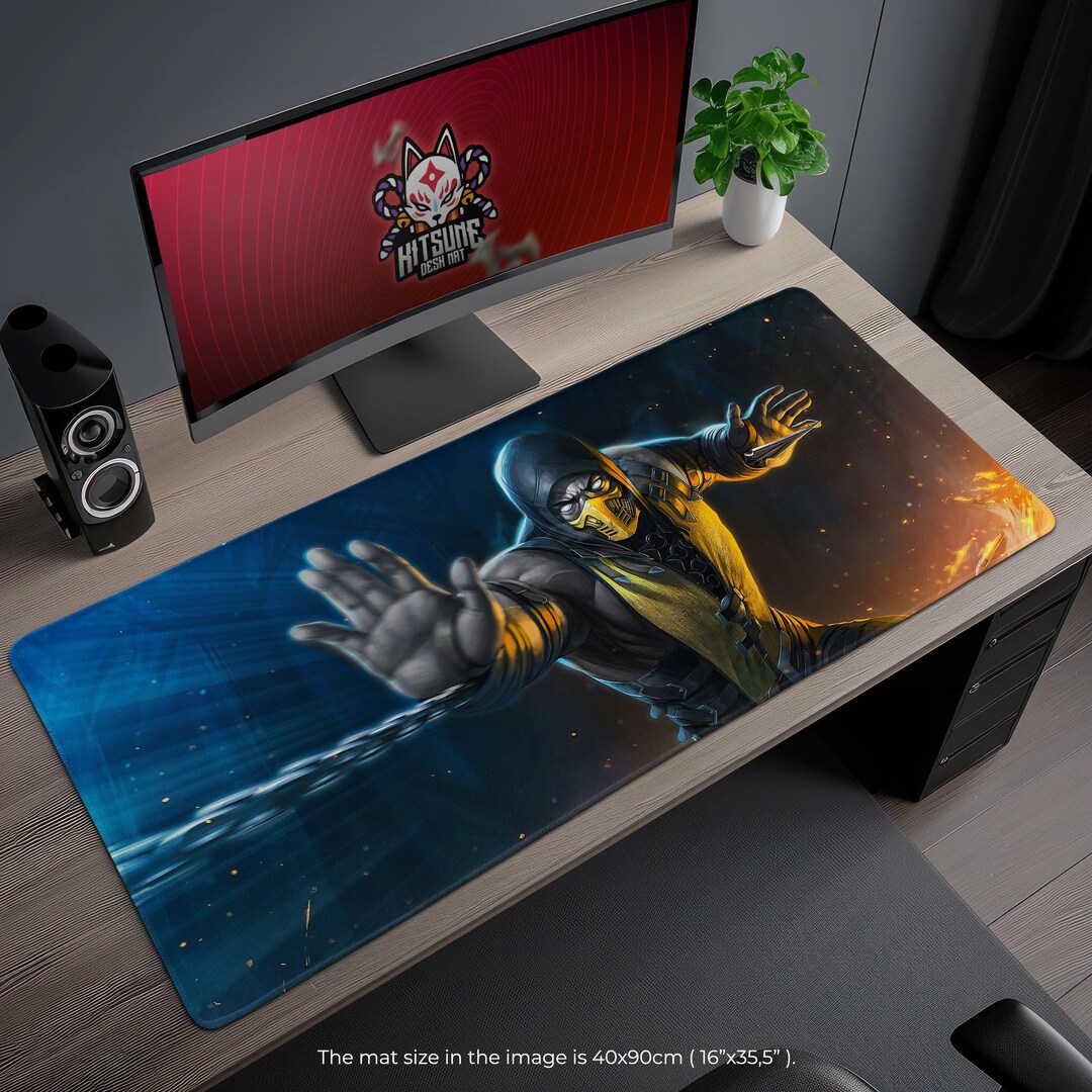 Scorpion Mortal Kombat Mouse Pad Large Gaming Desk Mat, MK Fighting ...