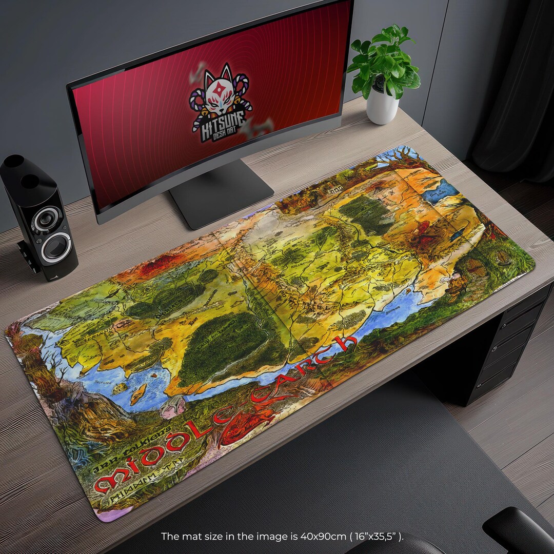 Middle-earth Map Mouse Pad - Lord of the Rings Gaming Desk Mat, Hobbit ...