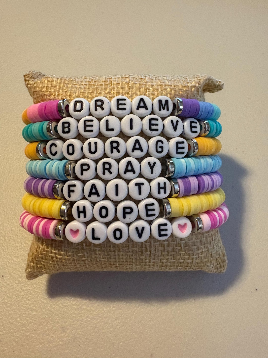 Heishi Clay Beaded Inspirational Bracelets - Etsy