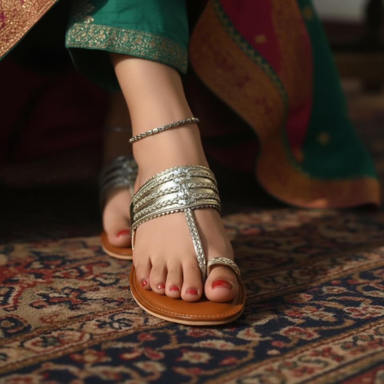 Handmade Indian Kolhapuri for Women - Ethnic Leather Kolhapuri ...