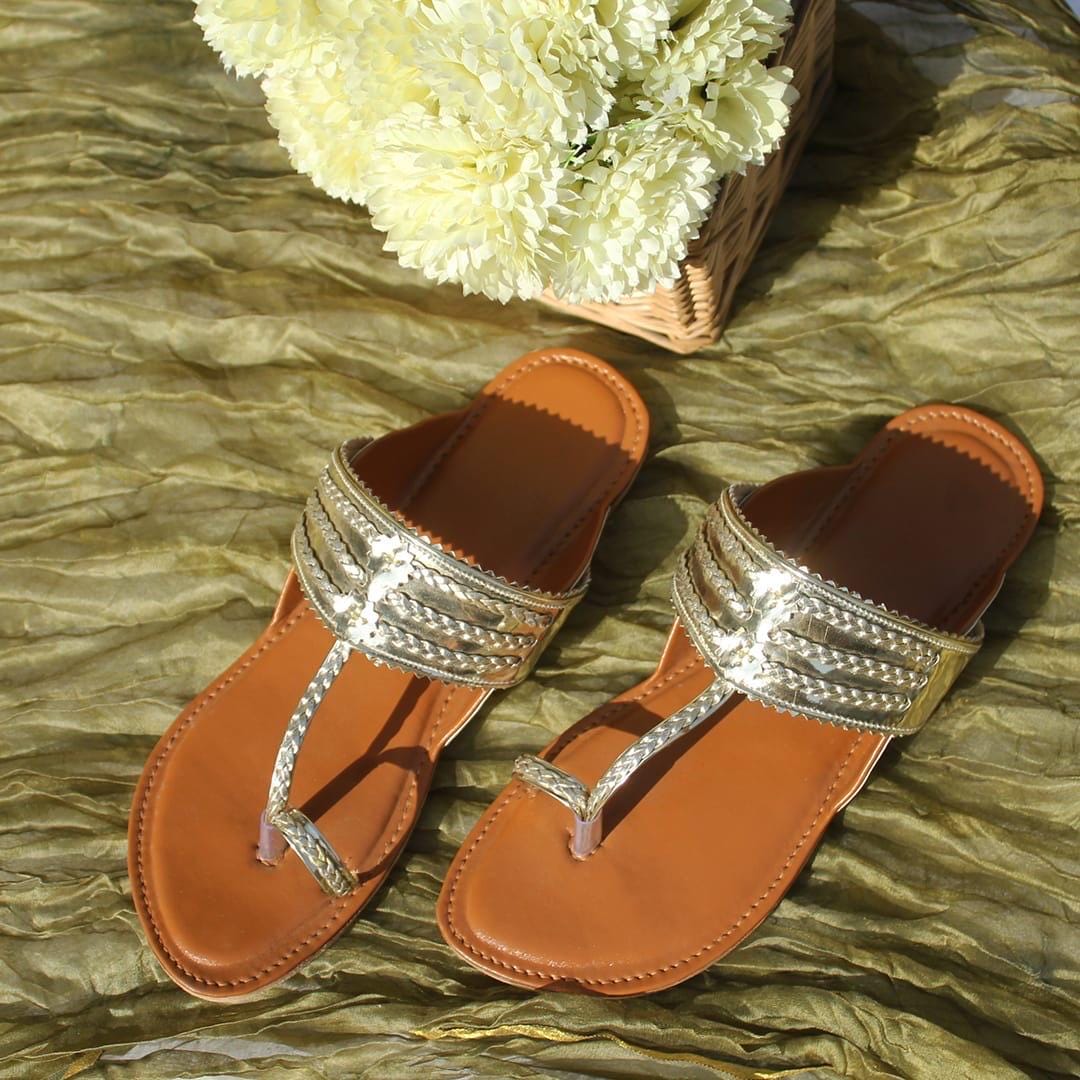 Handmade Indian Kolhapuri for Women - Ethnic Leather Kolhapuri ...