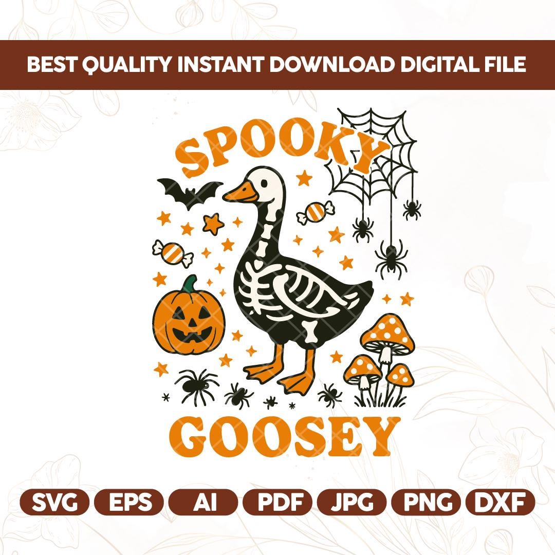 Spooky Goosey Svg-skeleton Goose Png,funny Halloween Png,retro Png ...