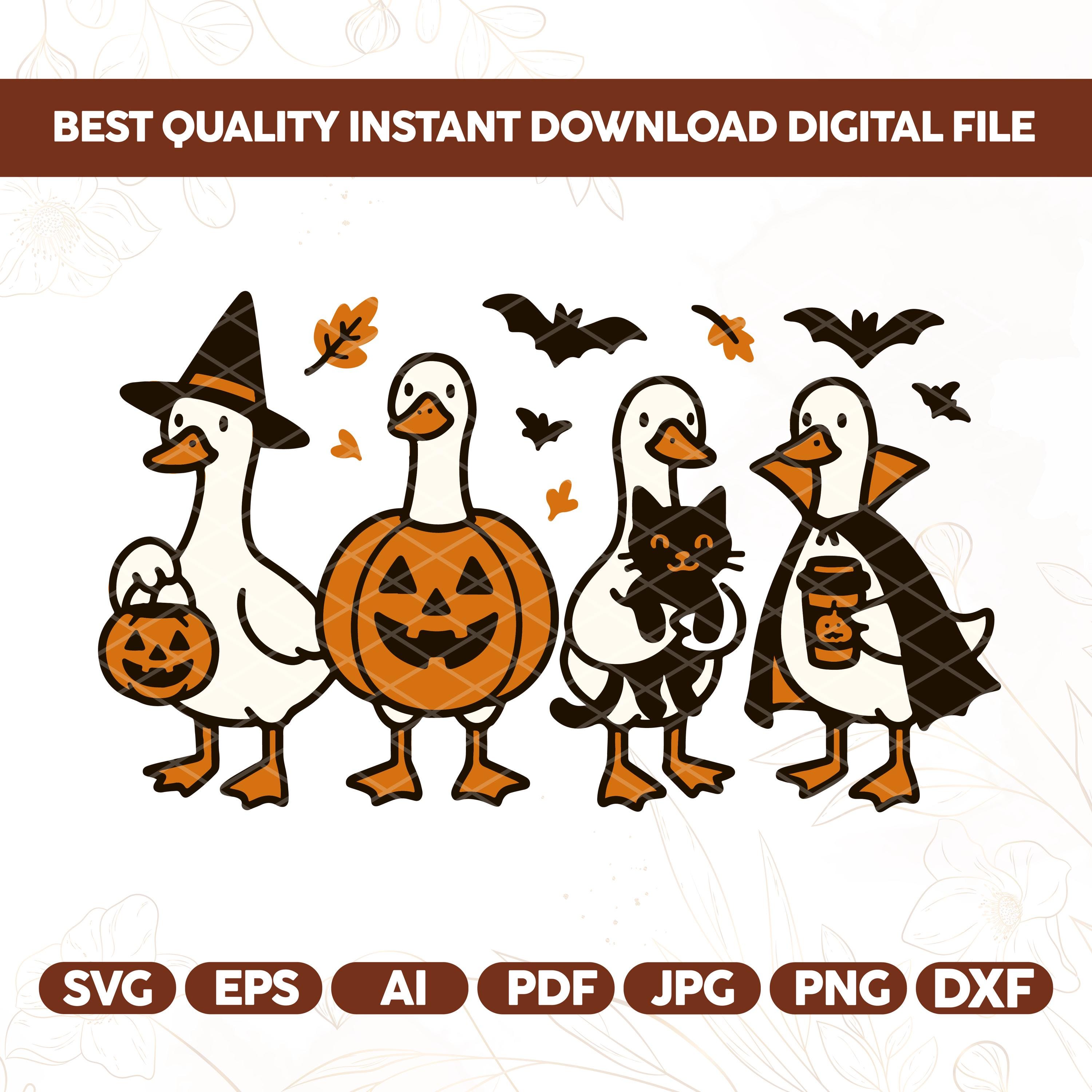 Halloween Goose SVG Png,spooky Goose Halloween Png,halloween Goose Png ...
