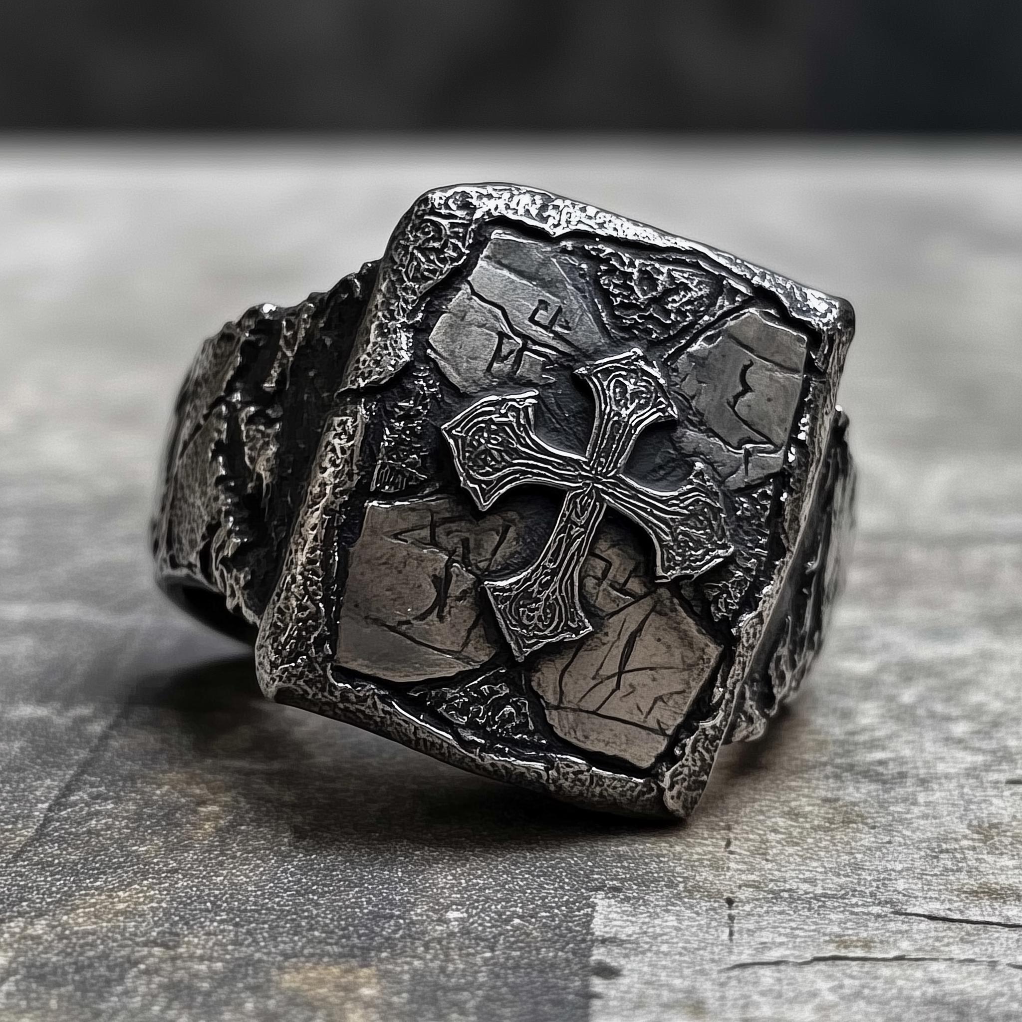 Templar Cross Signet Ring – Gothic Christian Jewelry With Medieval ...