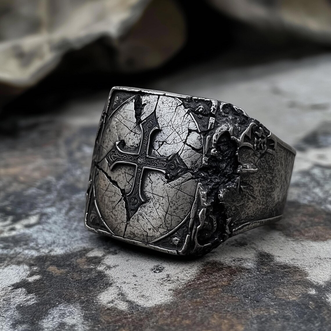 Templar Cross Signet Ring – Gothic Christian Jewelry With Medieval ...