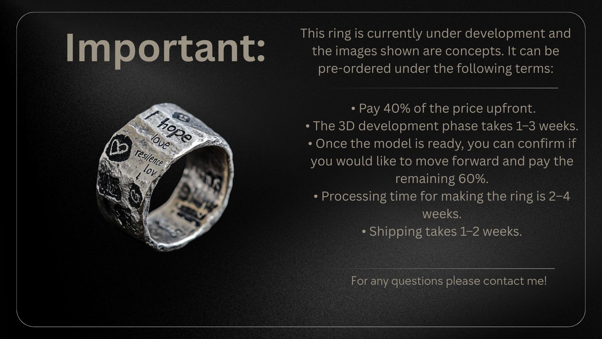Streetwear Engraved Ring - Sterling Silver Motivational Text Ring - Etsy