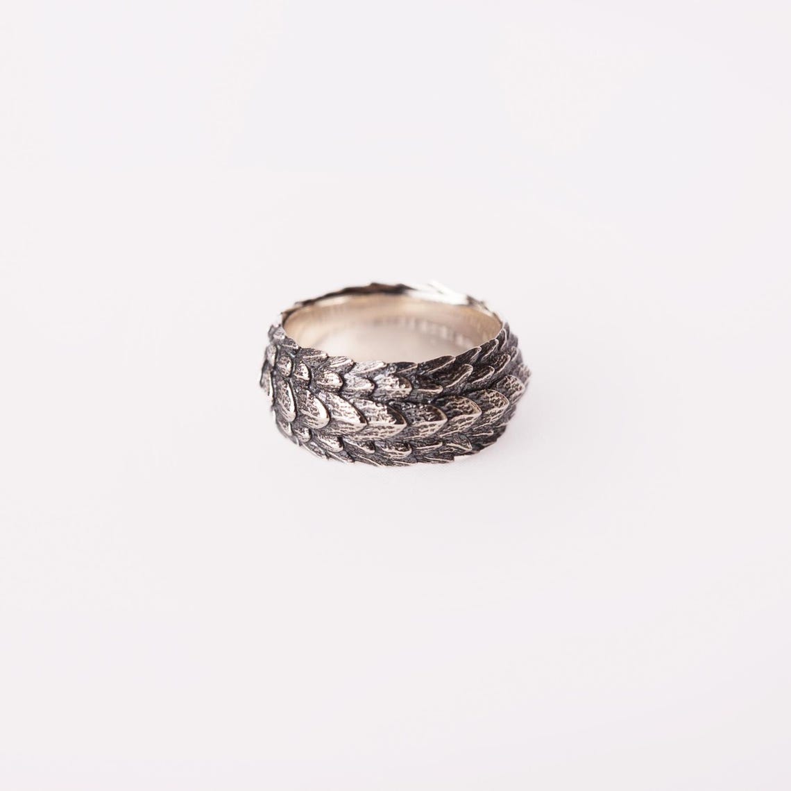 Sterling Silver Dragon Scale Ring: Fantasy Wedding Band - Etsy