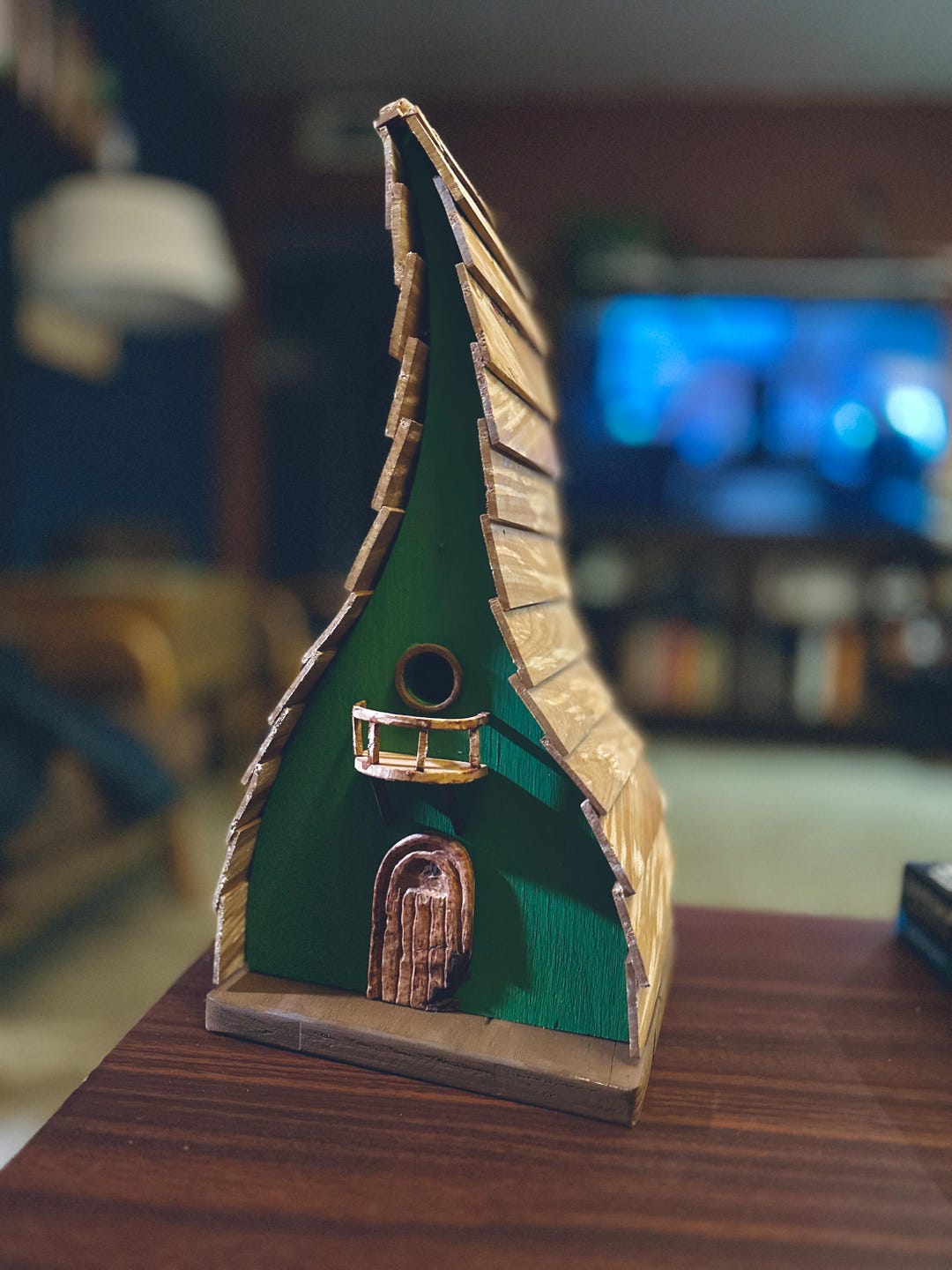 Hobbit-style Birdhouse | Handmade Wooden Fairy Garden Bird House ...