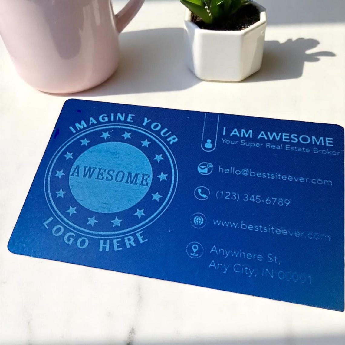 Aluminum Business Cards, Custom Metal Business Cards, Single or Double ...