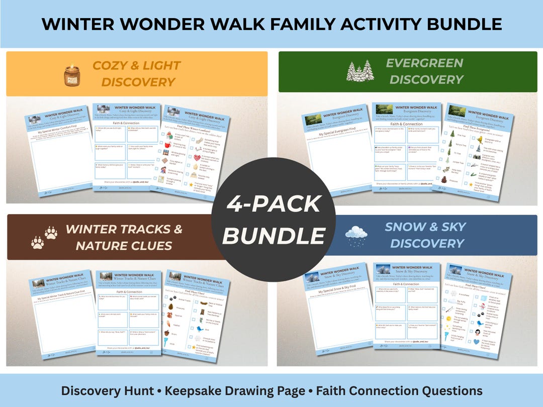 Winter Nature Scavenger Hunt Printable: Faith-based Family Nature Walk ...
