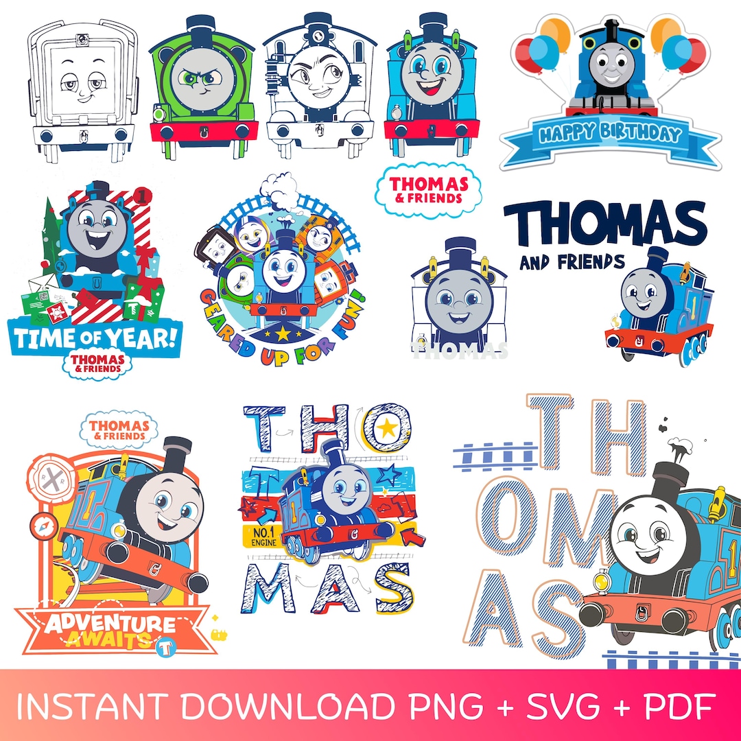 Thomas and Friends SVG Birthday Bundle | 29+ Train Clipart Designs ...
