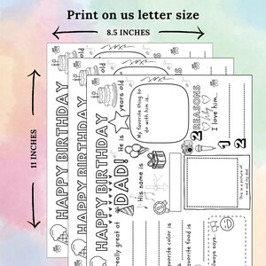 Happy Birthday Dad Coloring Page | Happy Birthday Dad Placemat Activity ...