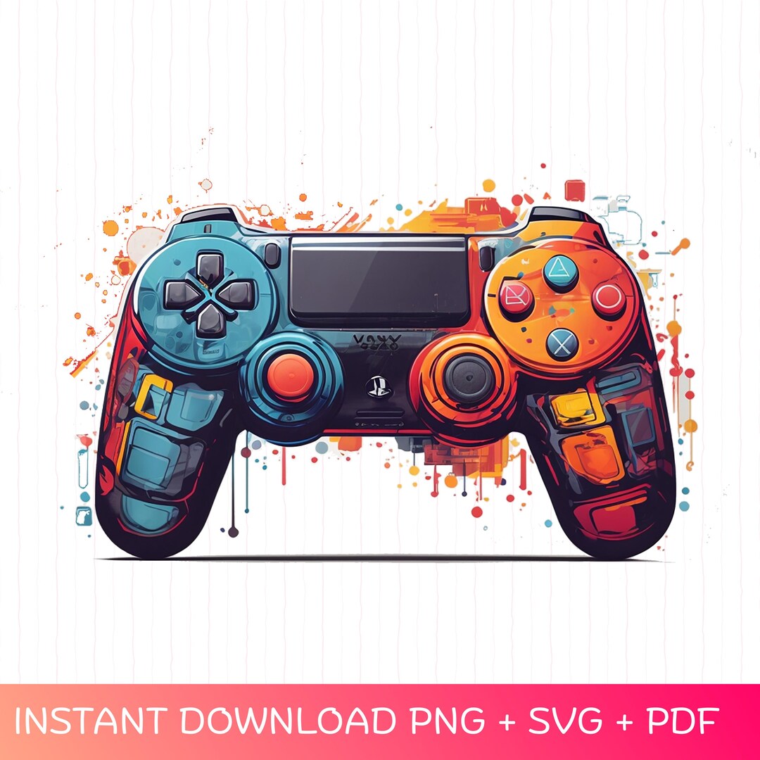 Gaming Controller PNG SVG PDF | Gamer T-shirt Design | Colorful Gamepad ...