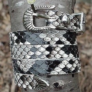 WESTERN HATBAND B and W PYTHON Snake Skin W 3-pc Buckle - Etsy