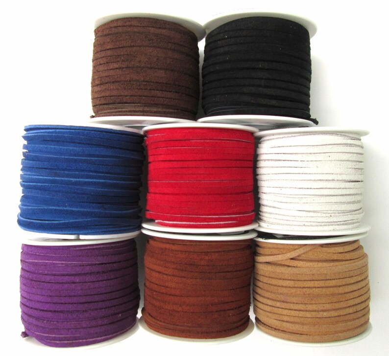 LACE LACING GENUINE Leather Suede Kit 1 Yard X 8 Assorted Colors - Etsy
