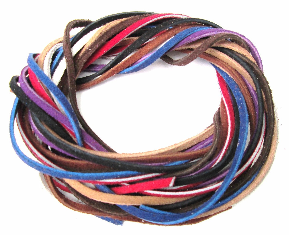 LACE LACING GENUINE Leather Suede Kit 1 Yard X 8 Assorted - Etsy