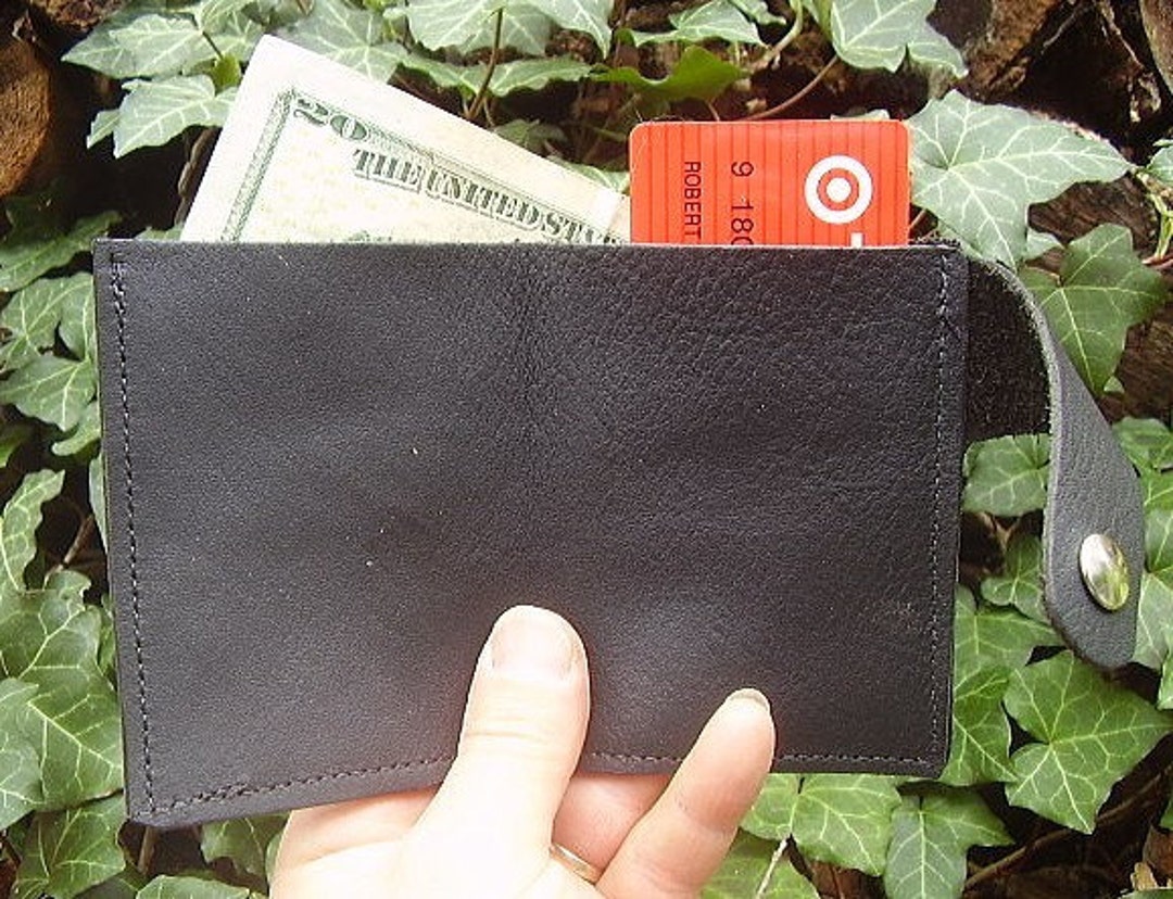 Mens Ladies Black Leather SECRET Bifold BOOT WALLET - Etsy