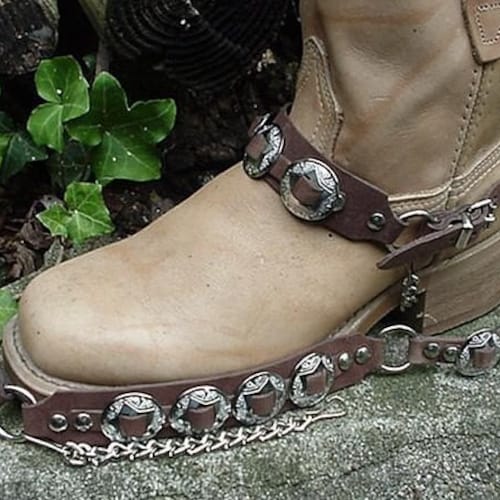 Western Boots Boot Chains Light Brown Leather Harness Straps | Etsy