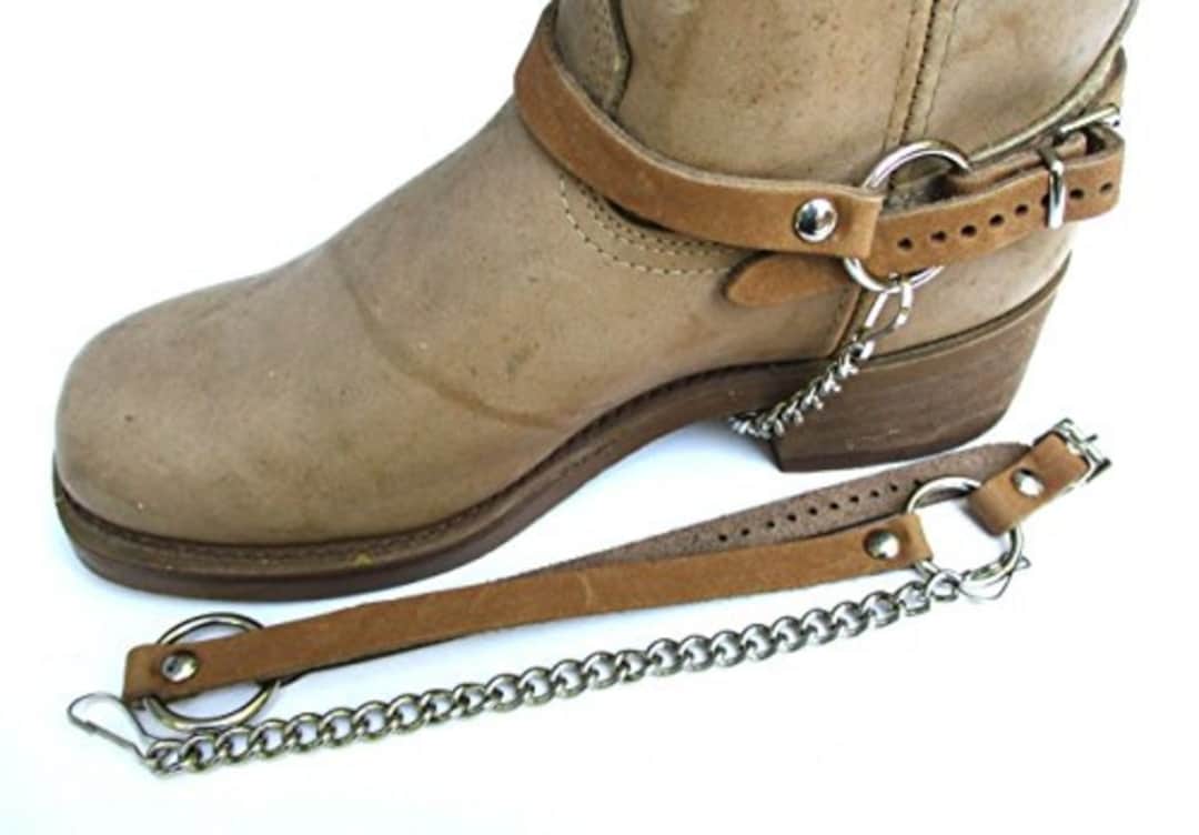 Western Boots Boot Chains Light Brown Leather Harness Straps - Etsy
