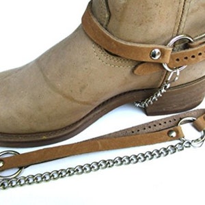Western Boots Boot Chains Light Brown Leather Harness Straps - Etsy