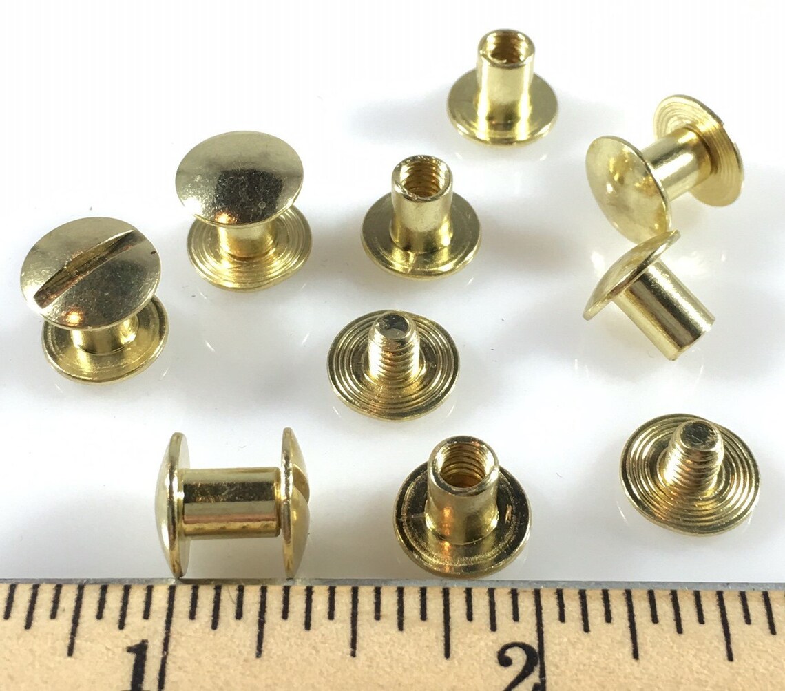 CONCHOS Chicago Screws 1/4 Inch Plain 100 Pcs BP GOLD - Etsy