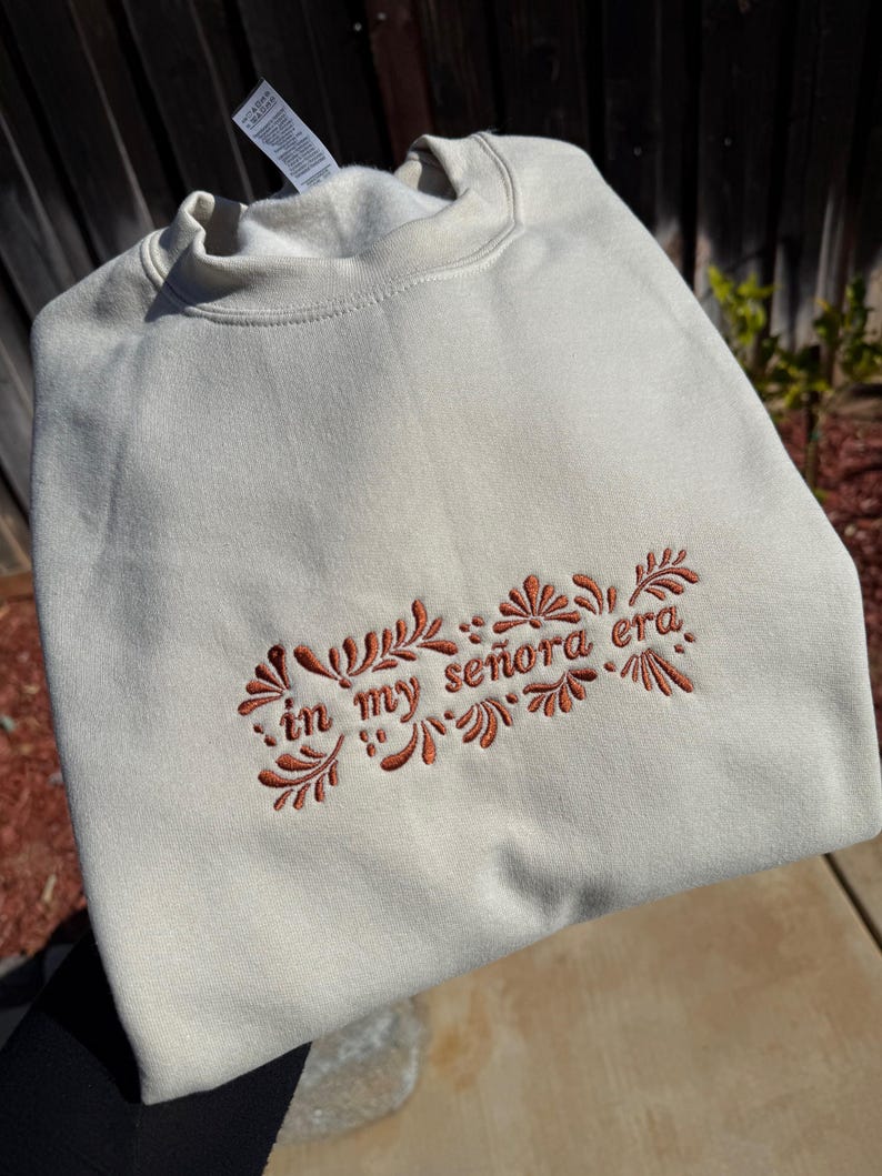 Embroidered 'in My Señora Era' Crewneck | Mexican Talavera Inspired ...