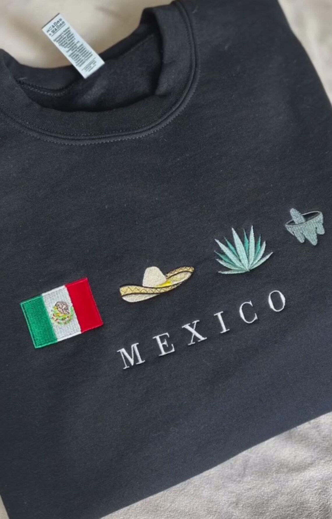 Embroidered Mexico Crewneck Sweater | Mexican Heritage Sweatshirt ...