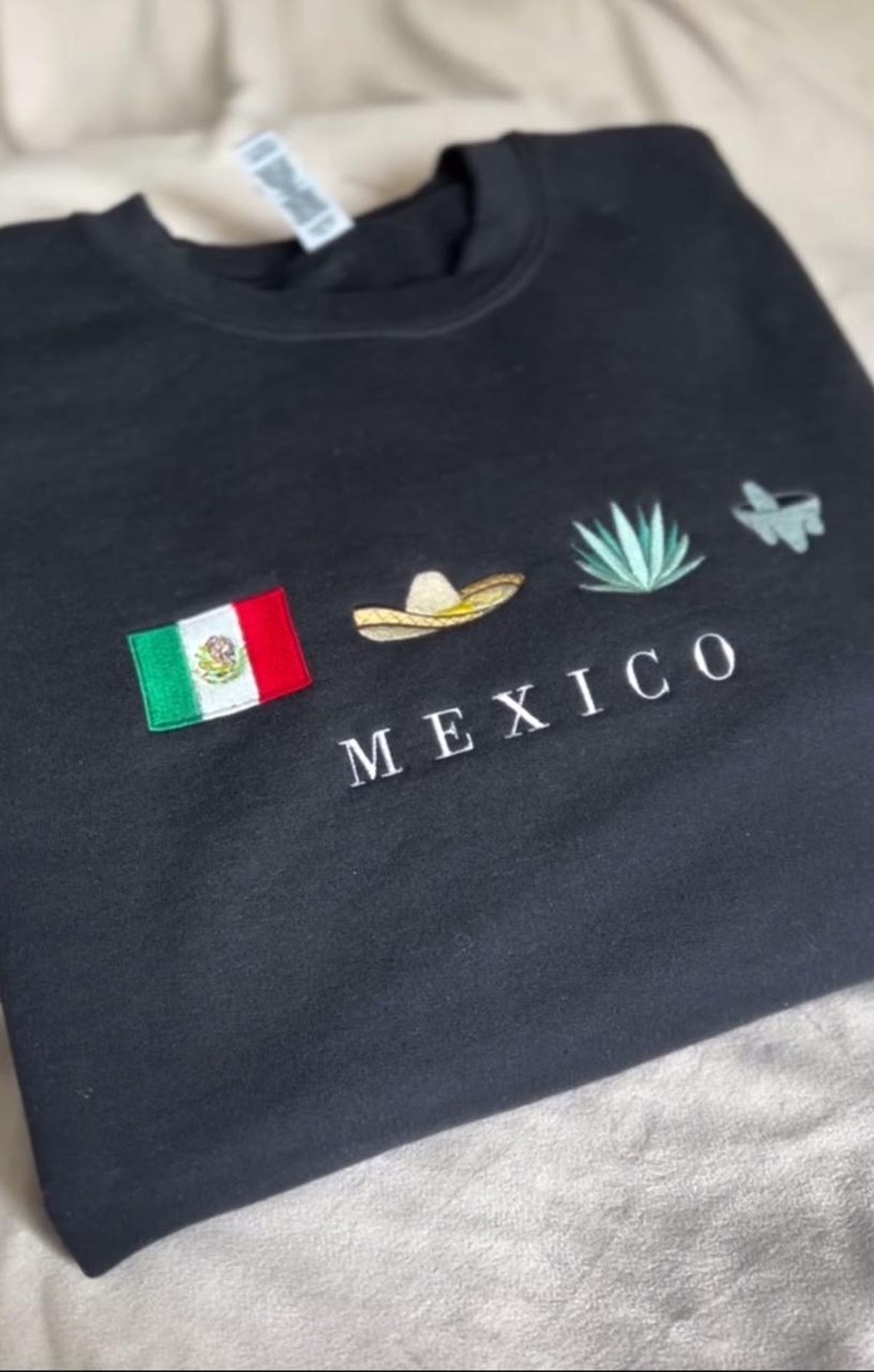 Embroidered Mexico Crewneck Sweater | Mexican Heritage Sweatshirt ...