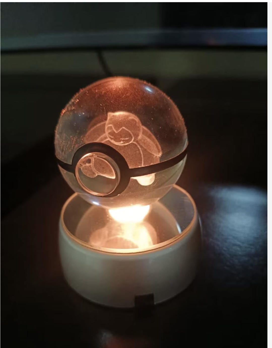3D Crystal Pokemon Ball Night Light Pikachu, Mewtwo, Eevee & More LED ...