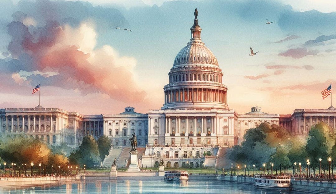 Capitol Building Wall Art, Washington DC Print, Patriotic Landmark ...