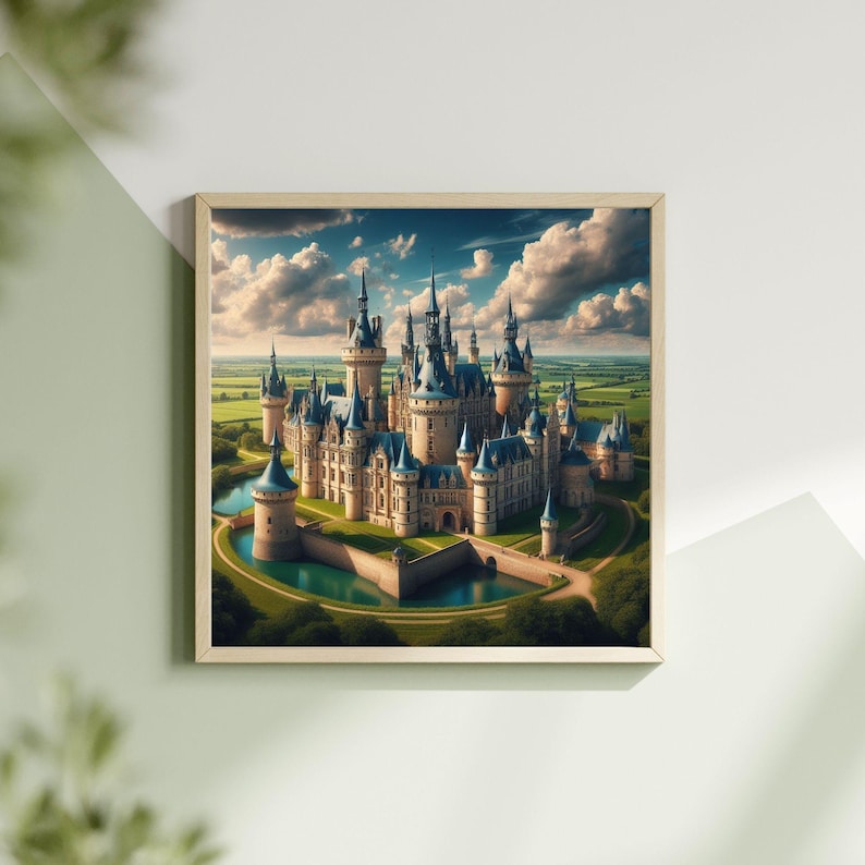 French Castle Wall Art, Fantasy Castle Print, Medieval Architecture ...