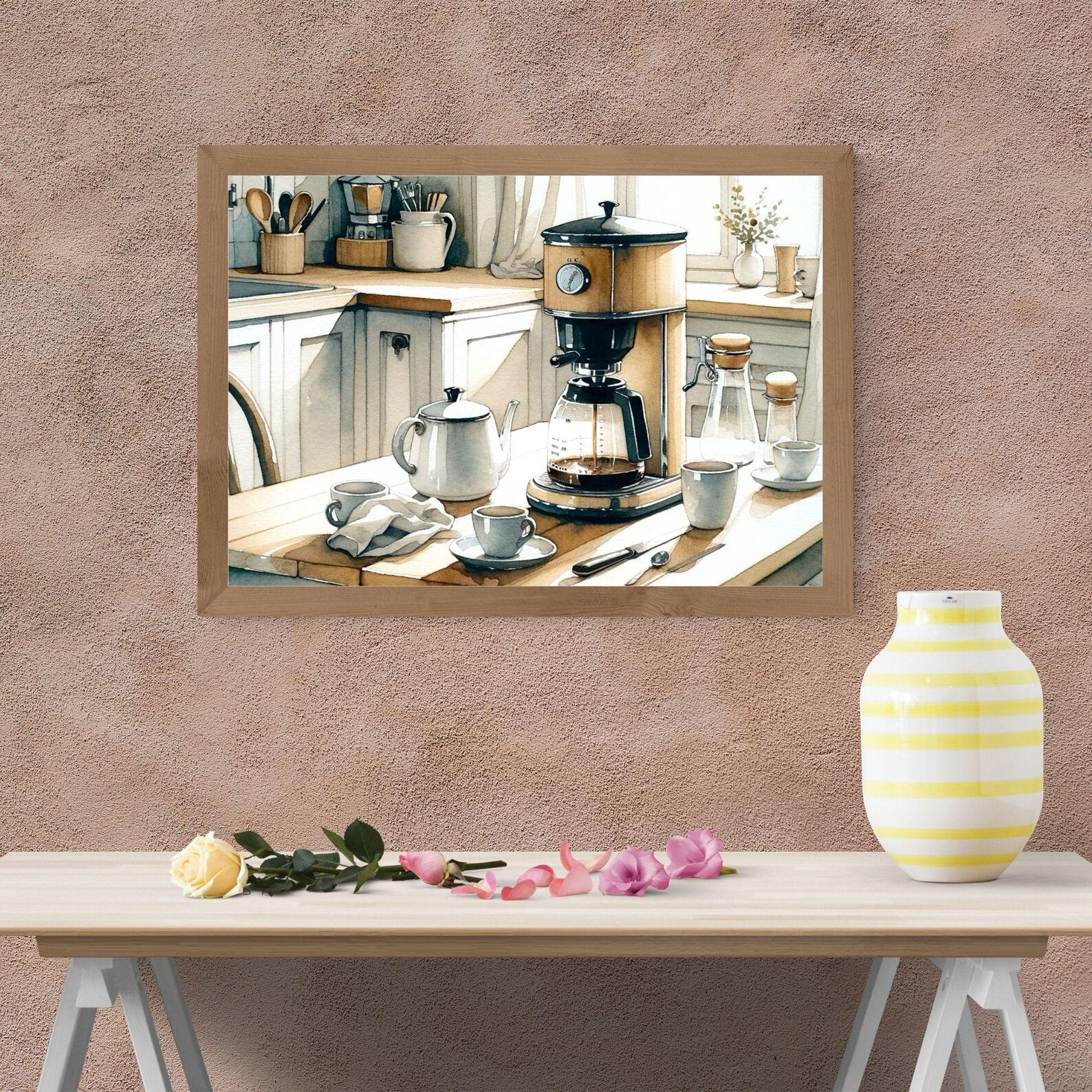 Cozy Kitchen Coffee Art Print, Scandinavian Coffee Station Wall Decor ...
