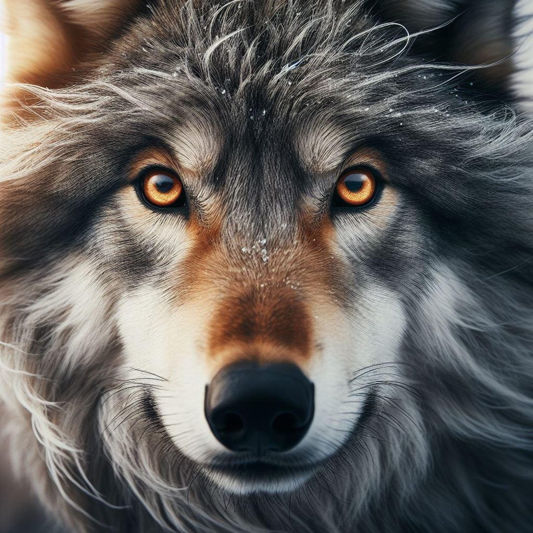 Wolf Watercolor Print, Wild Animal Art, Gray Wolf Portrait, Rustic ...