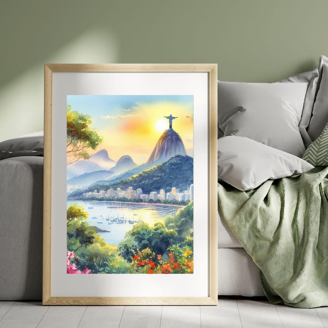Rio De Janeiro Wall Art, Brazil Landscape Print, Tropical Sunset Poster ...