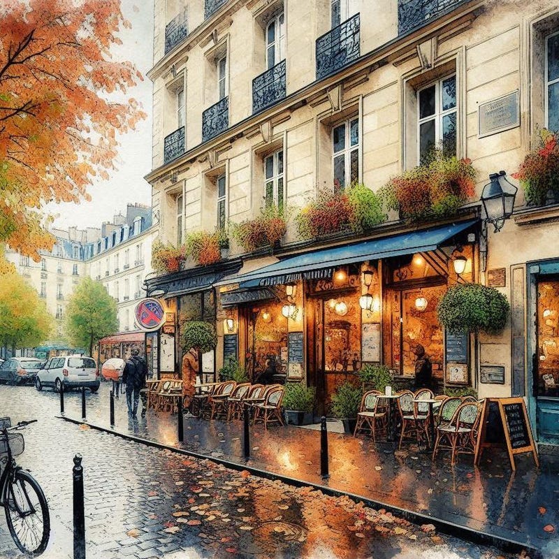 French Cafe Wallpaper - Etsy