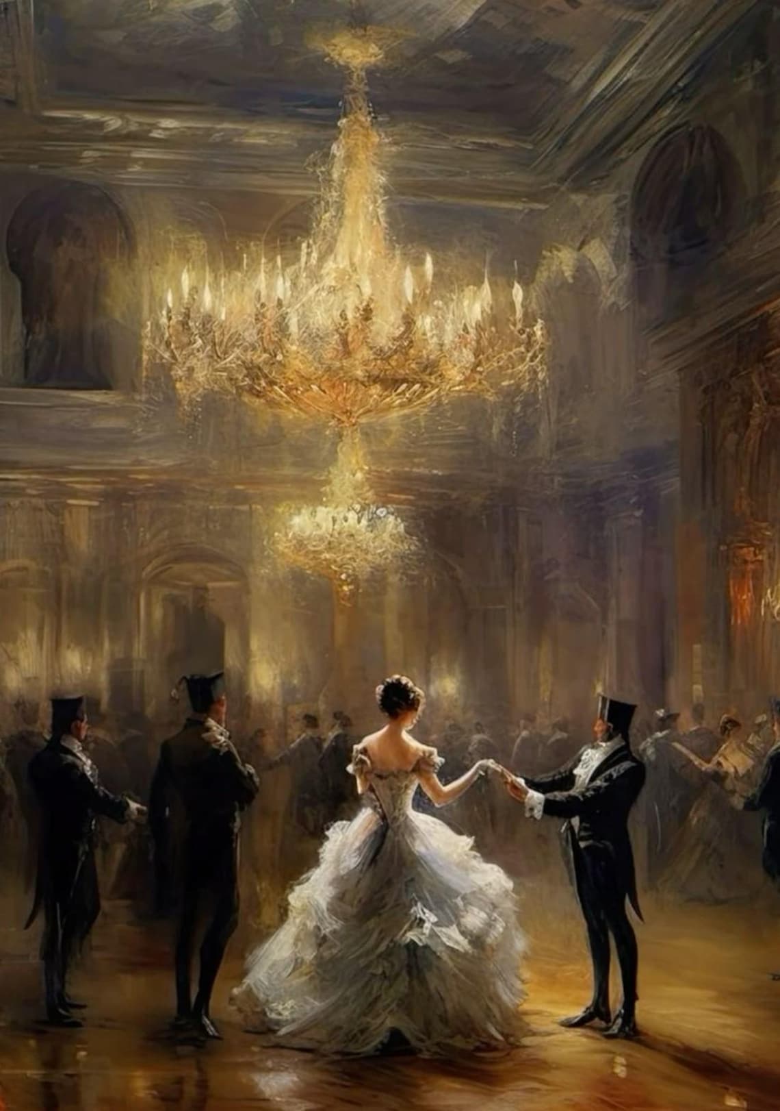 Victorian Ballroom Art, Elegant Dance Painting, Romantic Vintage Wall ...