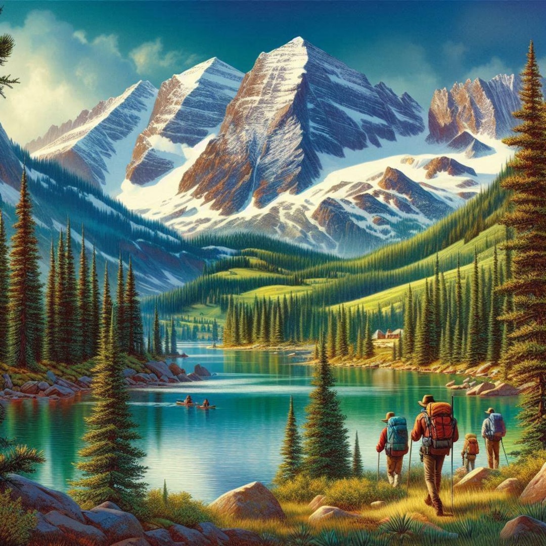 Mountain Landscape Wall Art, Nature Hiking Print, Adventure Poster ...