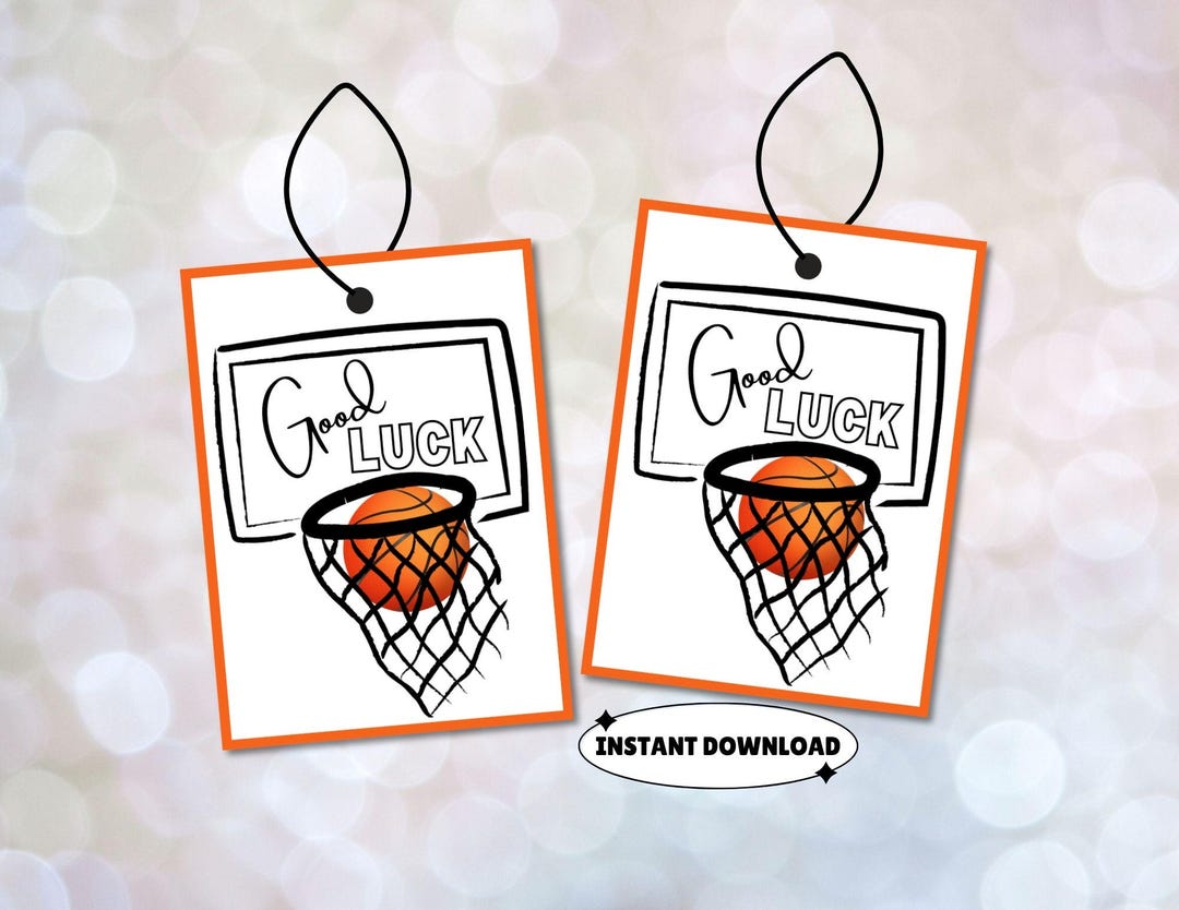 Basketball Team Good Luck Bag Tags, Printable Basketball Tournament ...