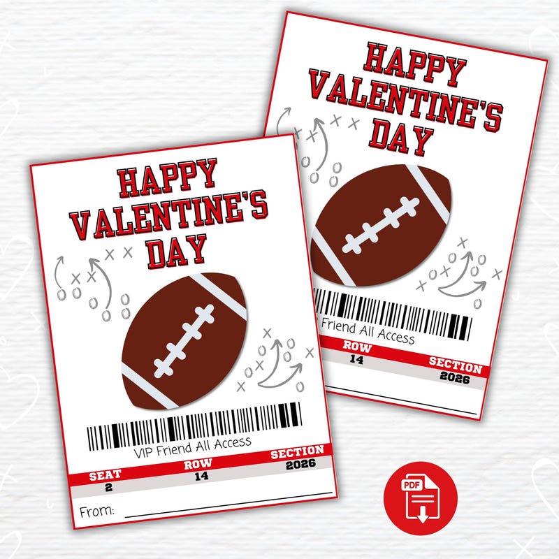 Football Valentines - Etsy