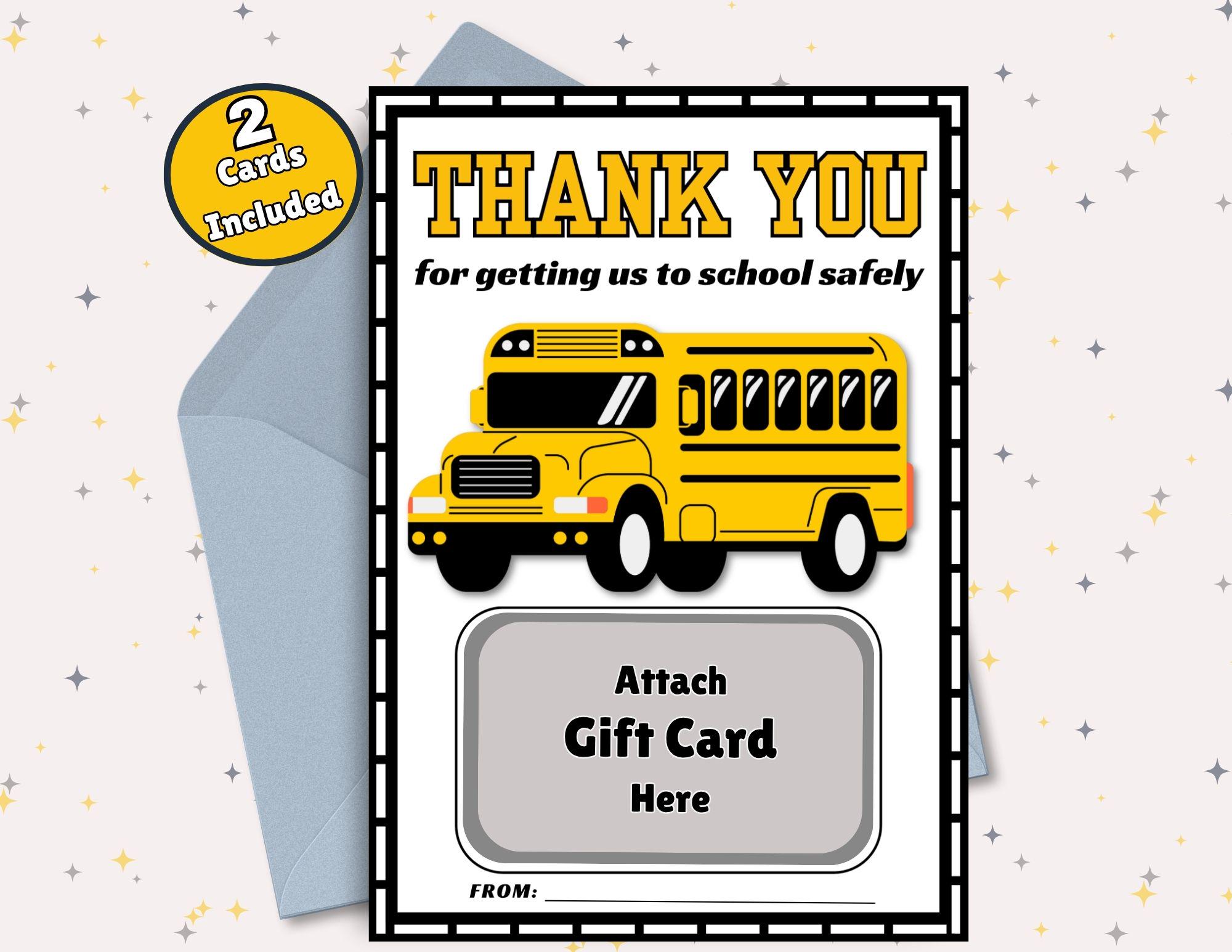 Printable School Bus Driver Gift Card Holder, End of the School Year ...